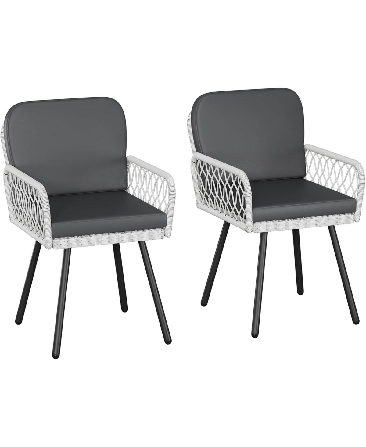Click here for gaomon Patio Dining Chairs Set of 2 with Black Met... prices