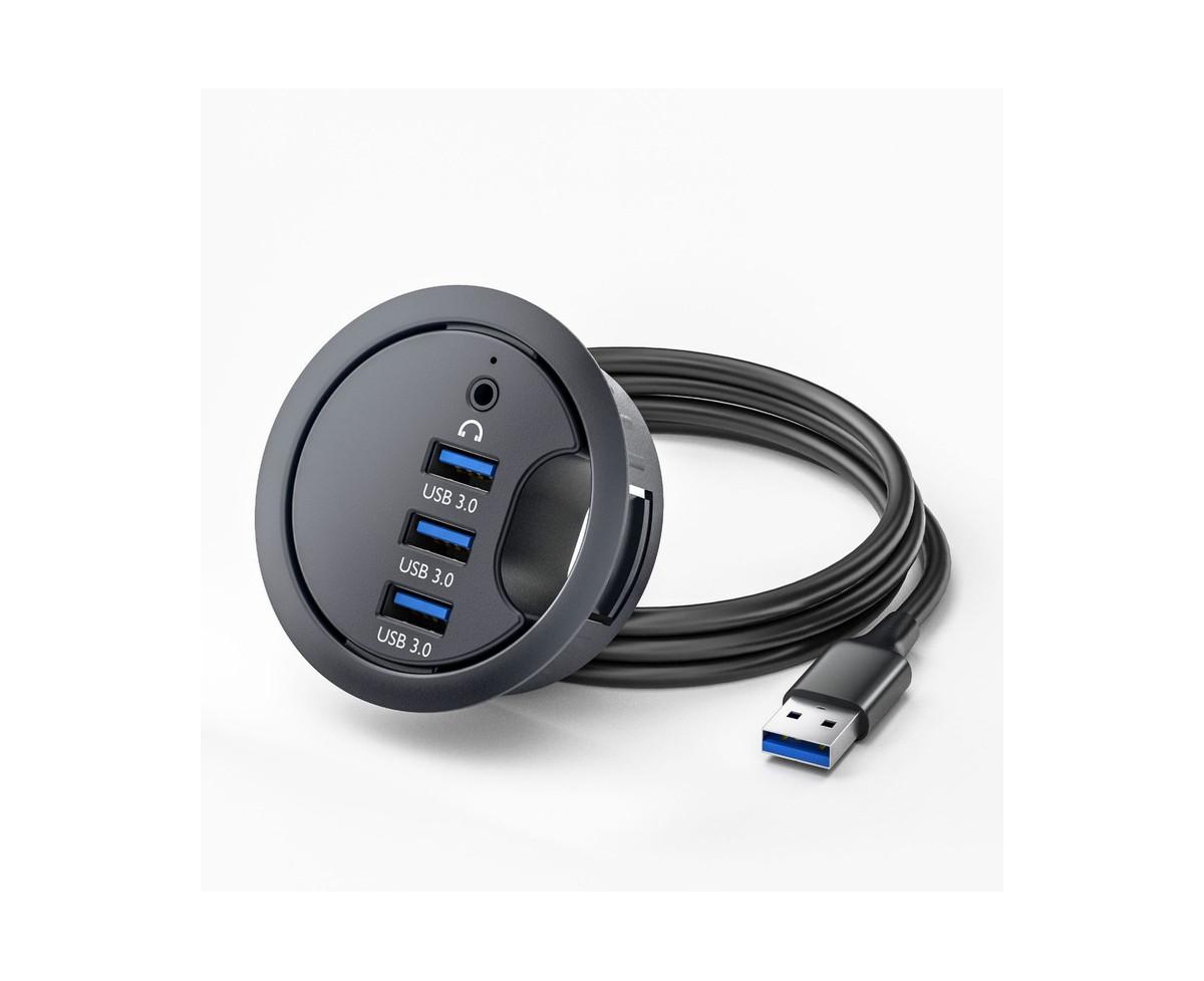 Click here for Risokeys 3-Port Usb 3.0 Desk Grommet Hub - with Au... prices