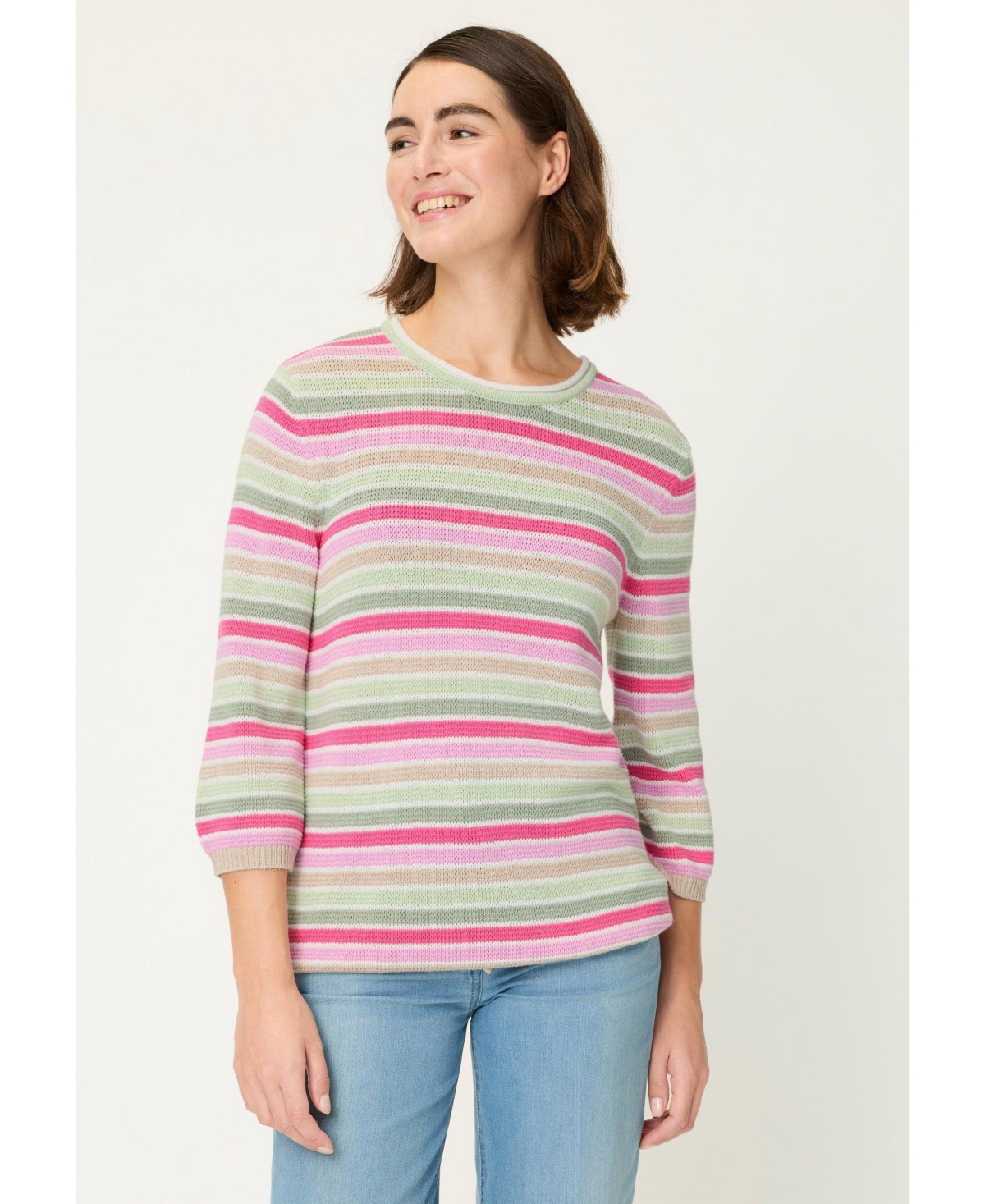 Click here for Olsen Womens Multi Colour Striped Sweater - Electr... prices