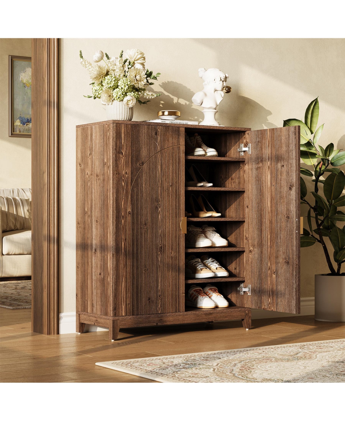 Click here for Tribesigns 6 Tier Ribbed Door Shoe Cabinet with Ad... prices