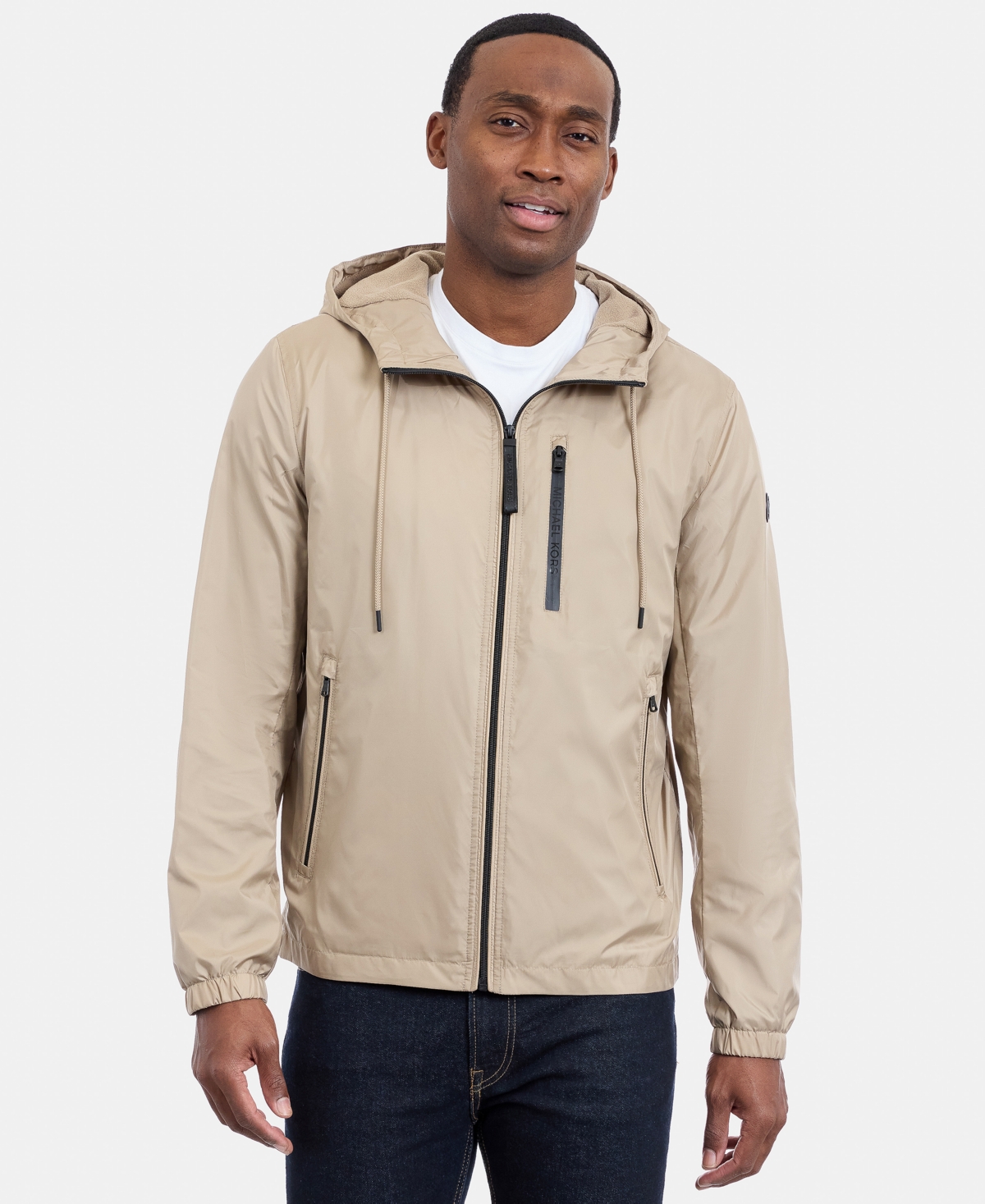 Click here for Michael Kors Mens Hooded Windbreaker Jacket - Sand prices