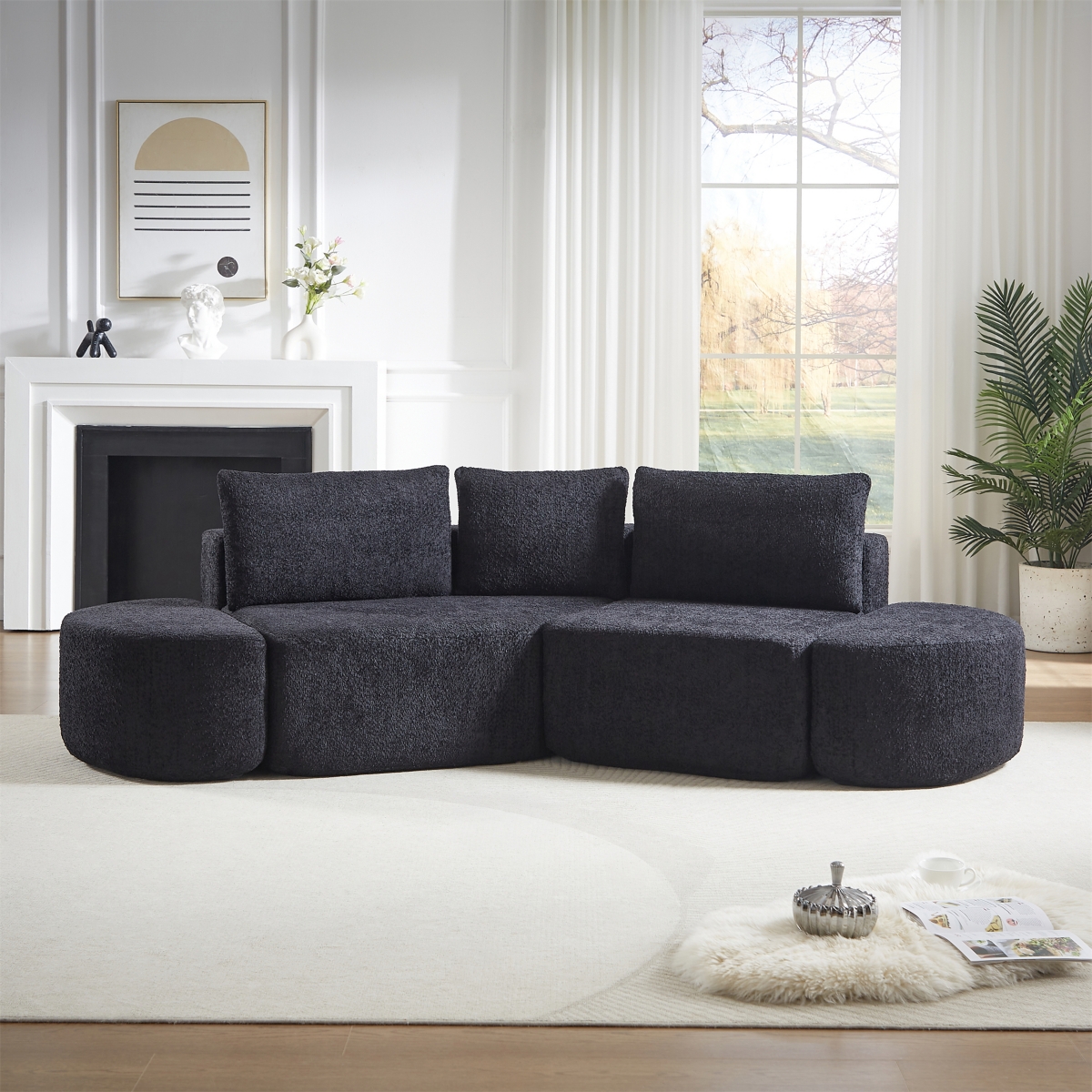 Click here for Clihome 106.3-inch V-Shape Modular Sectional Sofa... prices