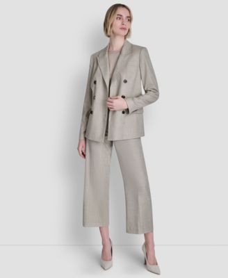 Click here for Dkny Womens Windowpane Melange Double Breasted Jac... prices