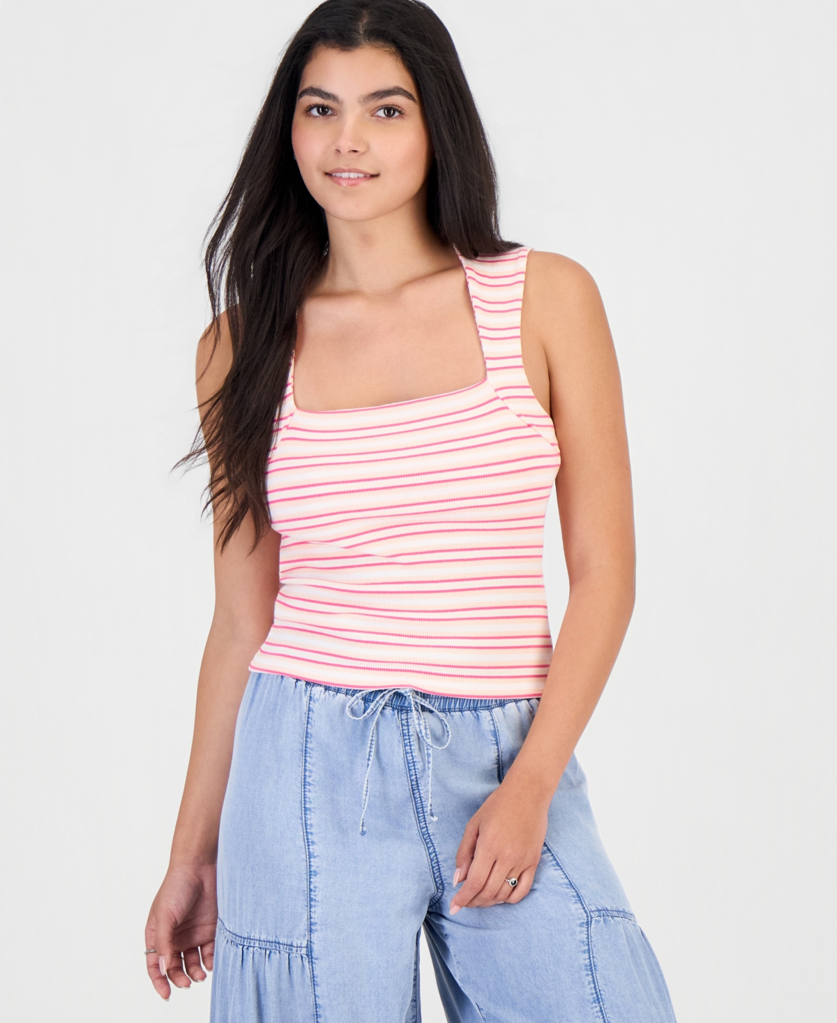 Click here for Madden Girl Juniors Striped Ribbed Knit Sleeveless... prices