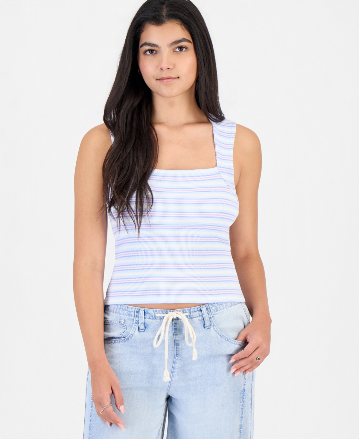 Click here for Madden Girl Juniors Striped Ribbed Knit Sleeveless... prices