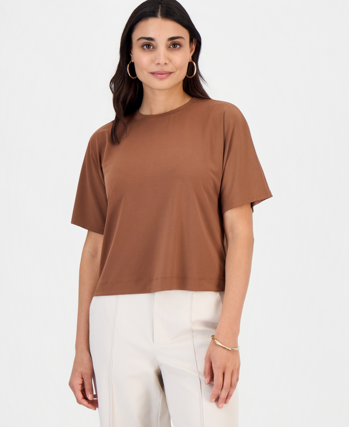 Click here for I.n.c. International Concepts Petite Boxy-Fit Crew... prices