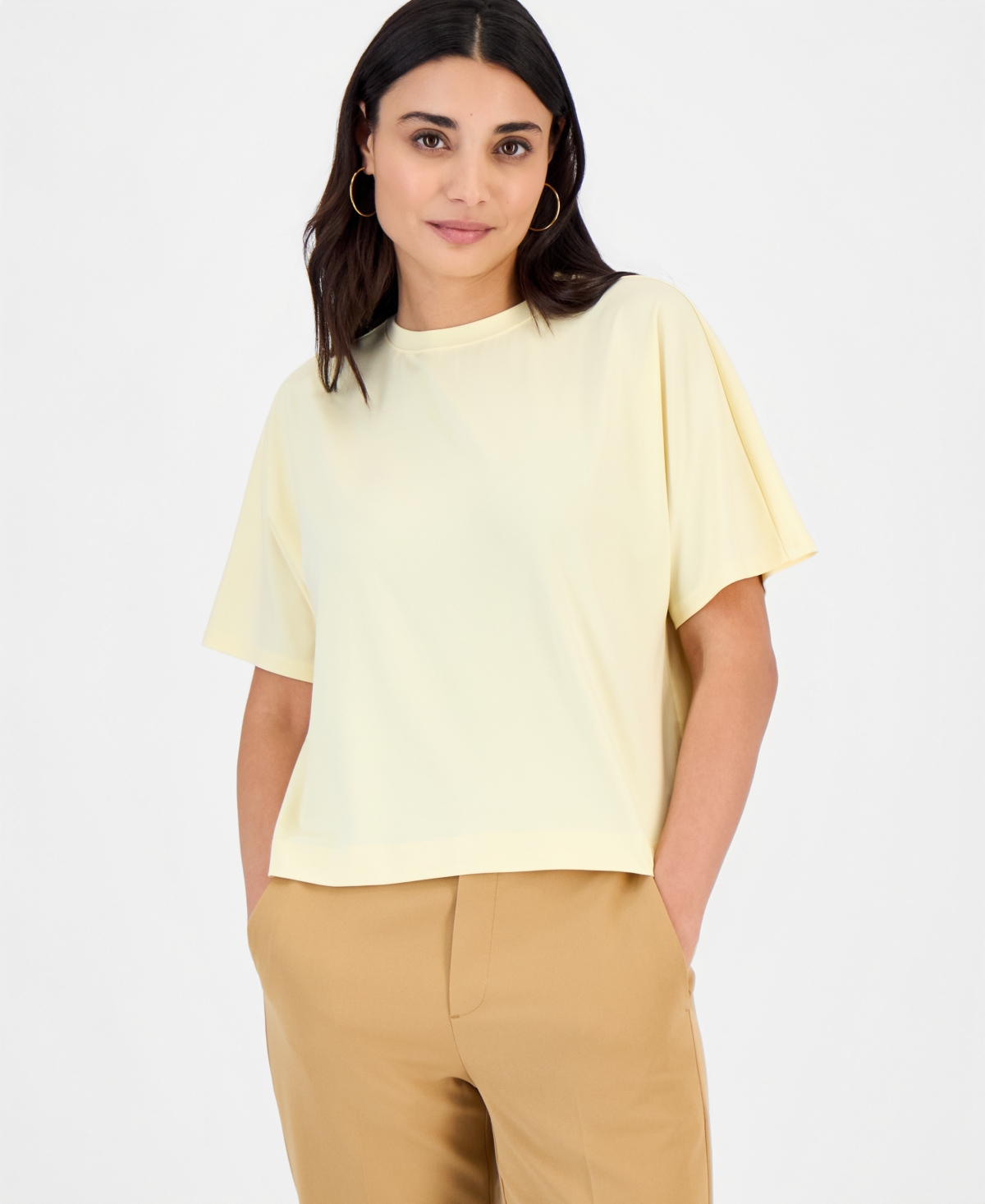 Click here for I.n.c. International Concepts Petite Boxy-Fit Crew... prices