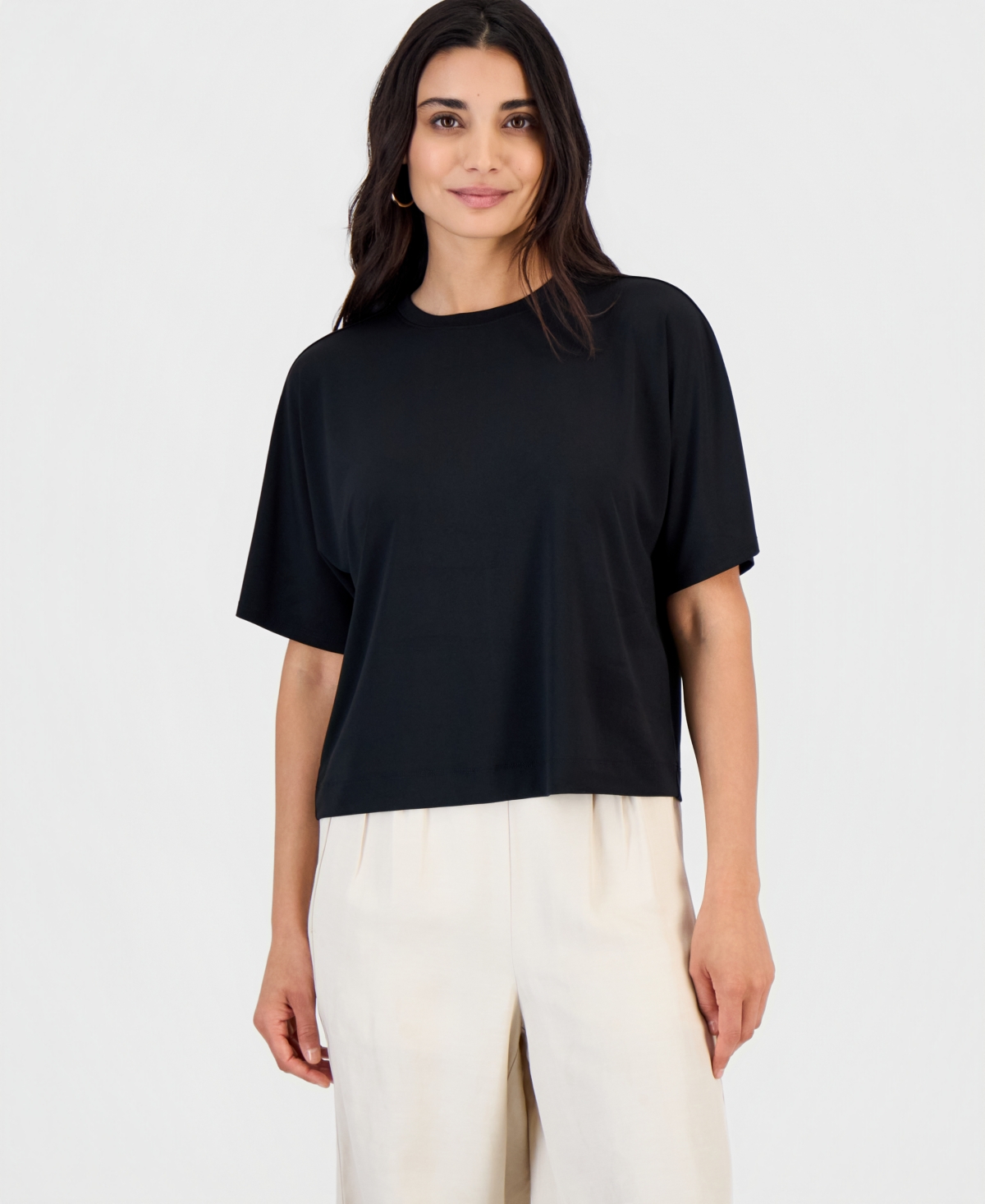 Click here for I.n.c. International Concepts Petite Boxy-Fit Crew... prices