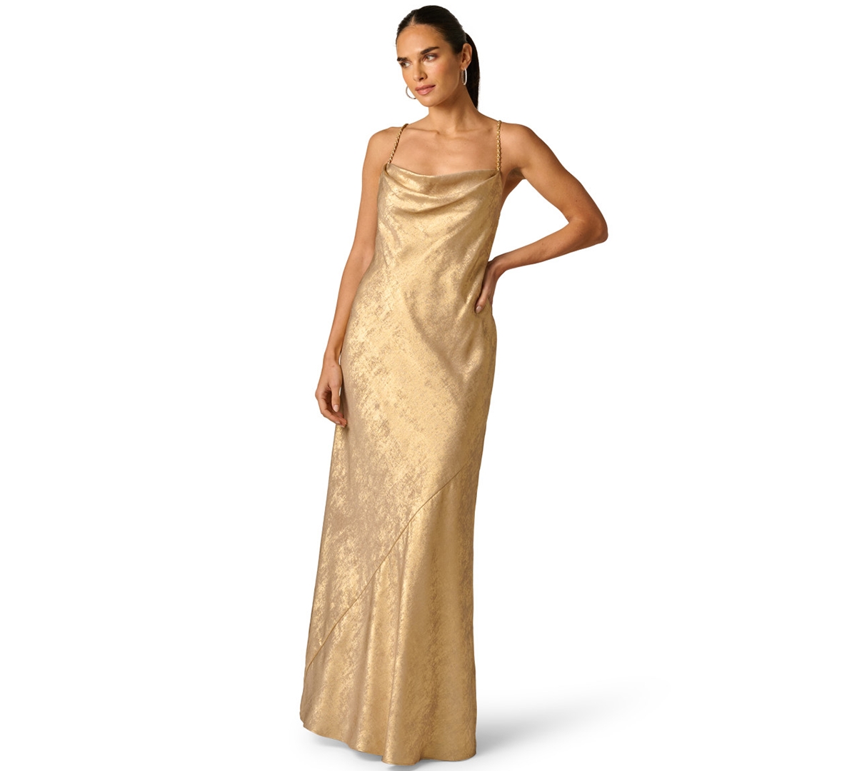 Click here for Adrianna Womens Foiled Cowl Neck Ball Gown - Light... prices