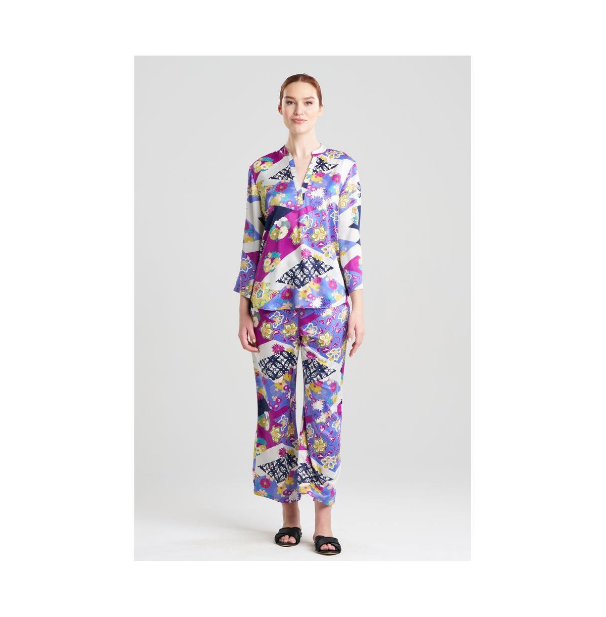 Click here for Natori Womens Deco - Satin Long Sleeve Pj - Magent... prices