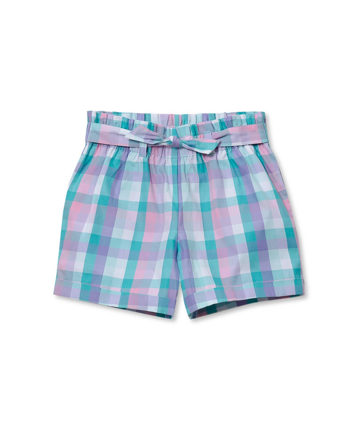 Click here for Lands End Girls Belted Woven Pull On Shorts - Teal... prices