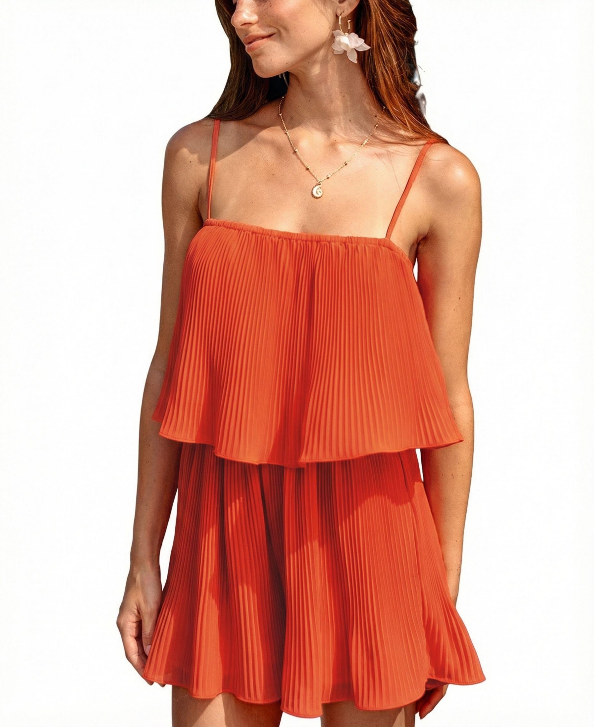 Click here for Cupshe Womens Bright Side Orange Romper - Orange prices