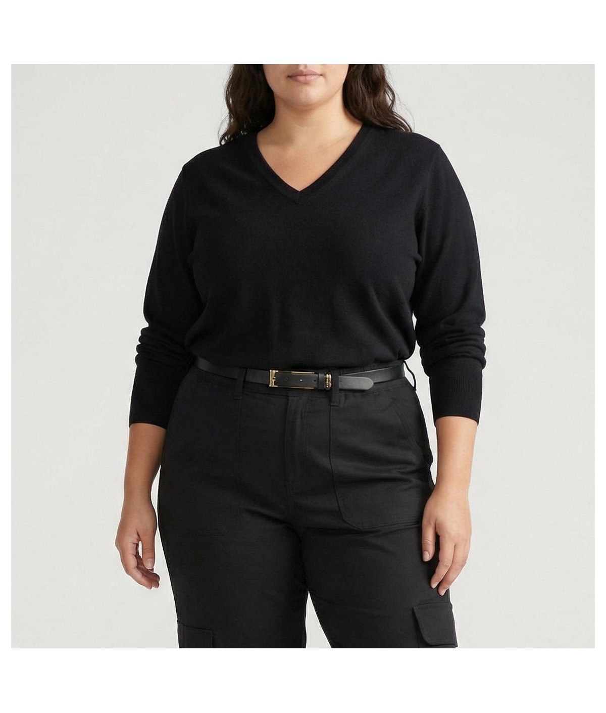 Click here for Universal Standard Plus Size Savvy Fine Knit V Swe... prices