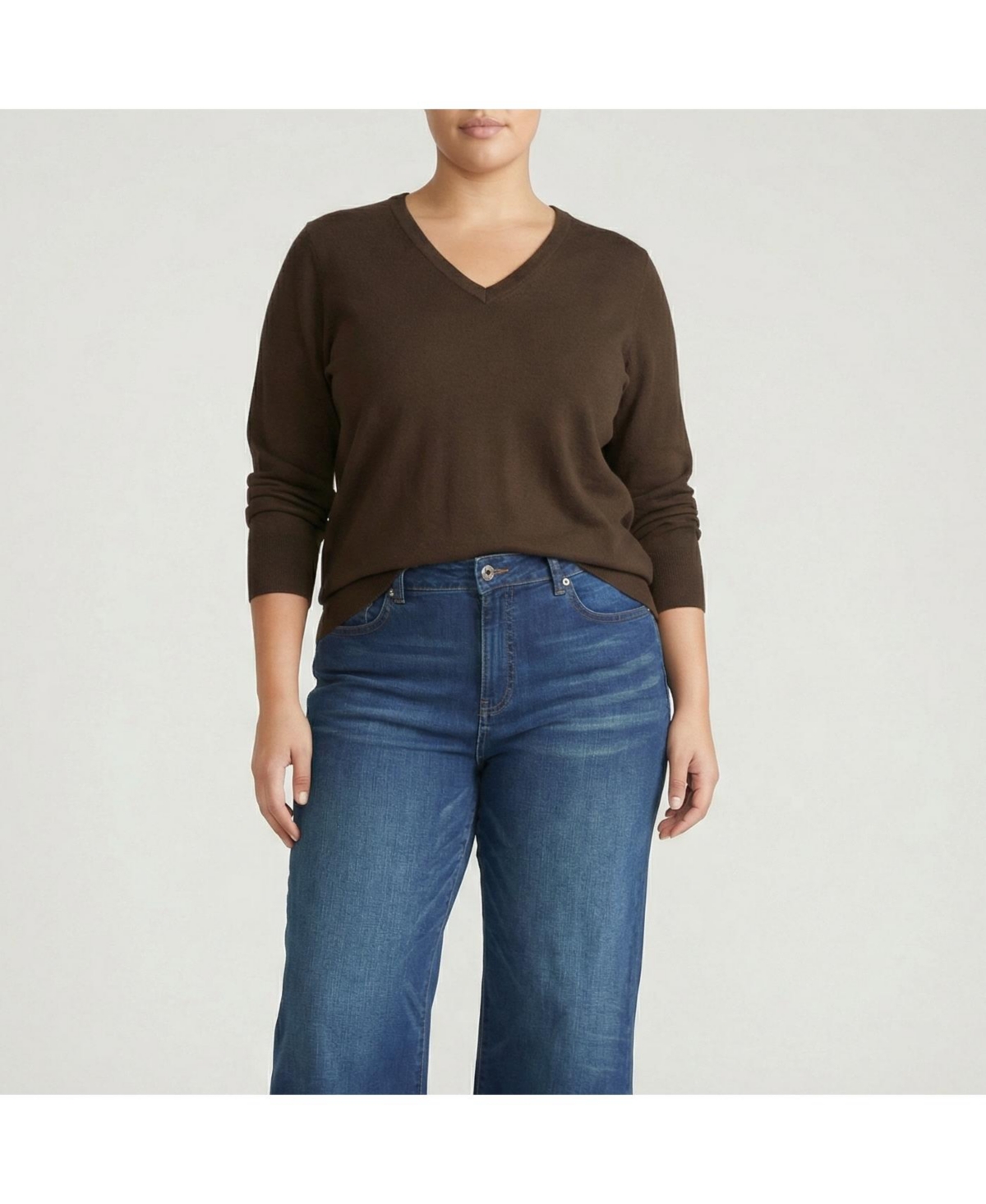 Click here for Universal Standard Plus Size Savvy Fine Knit V Swe... prices