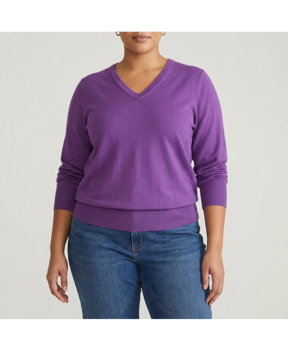 Click here for Universal Standard Plus Size Savvy Fine Knit V Swe... prices