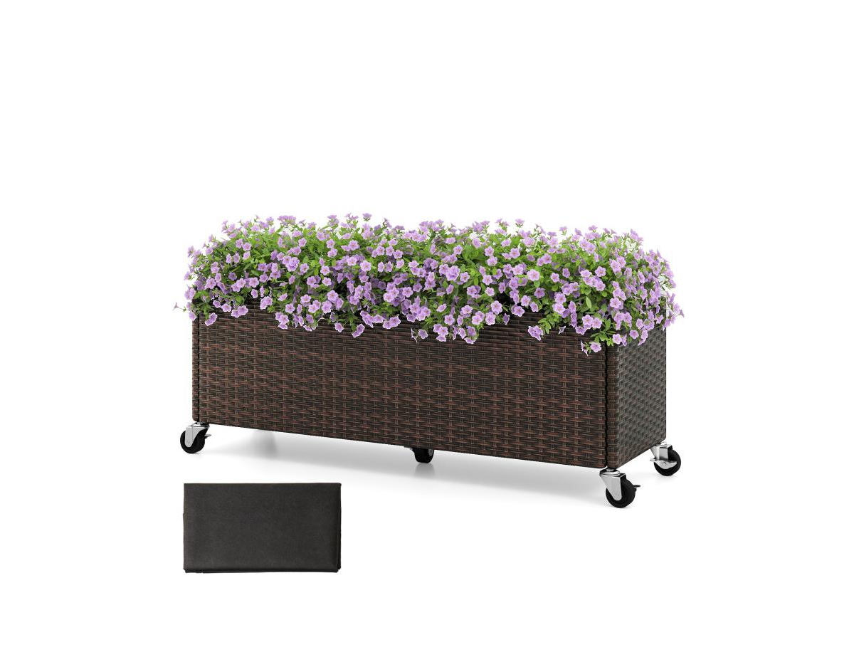 Click here for Slickblue Outdoor Wicker Raised Garden Bed with Wh... prices