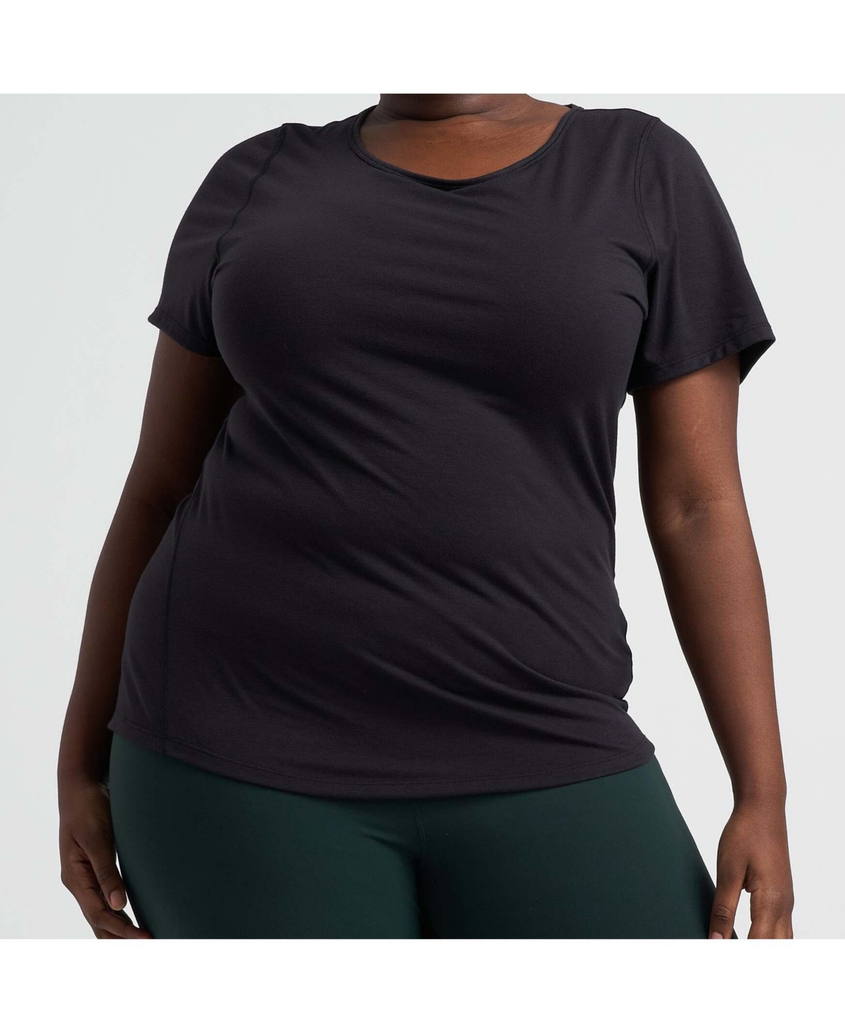 Click here for Universal Standard Plus Size Mia Movement Tee - Bl... prices