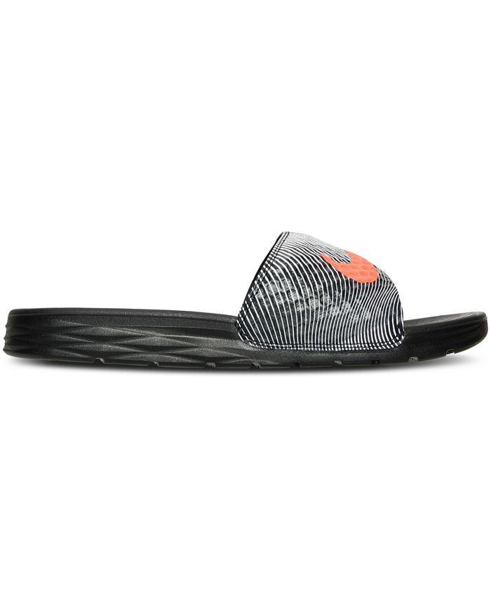 Nike Men's Benassi Solarsoft Print Slide Sandals from Finish Line - Macy's