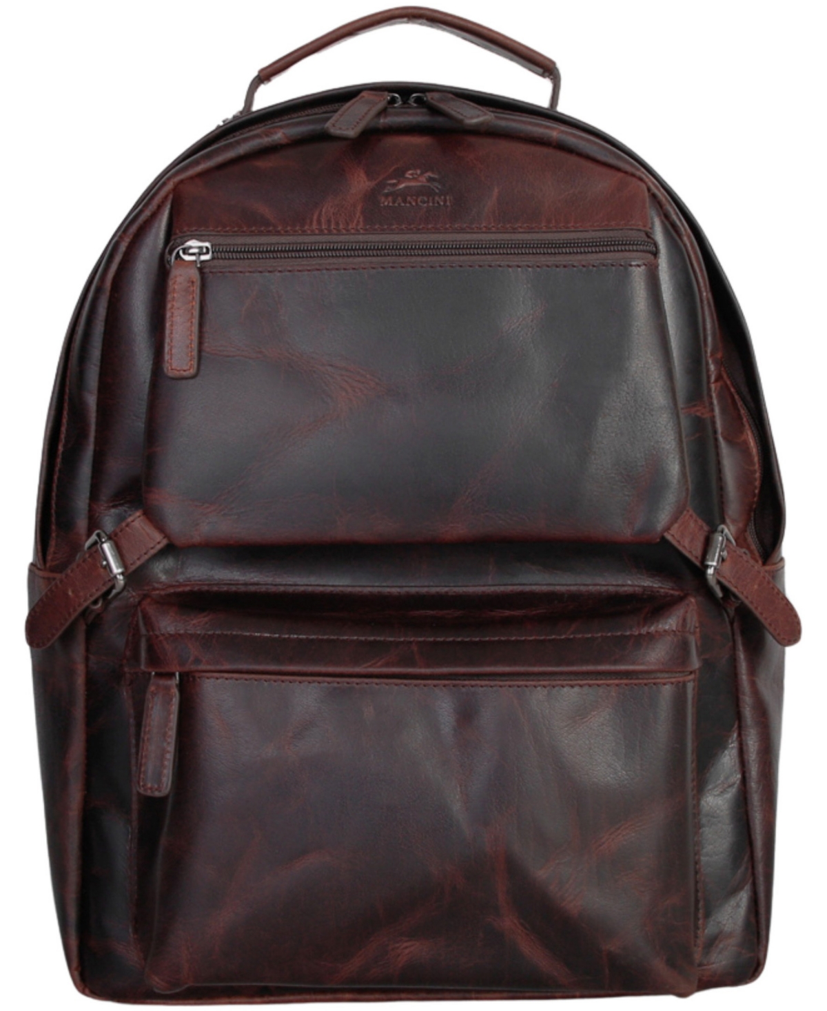 Click here for Mancini Mens Zippered Backpack - Brown prices