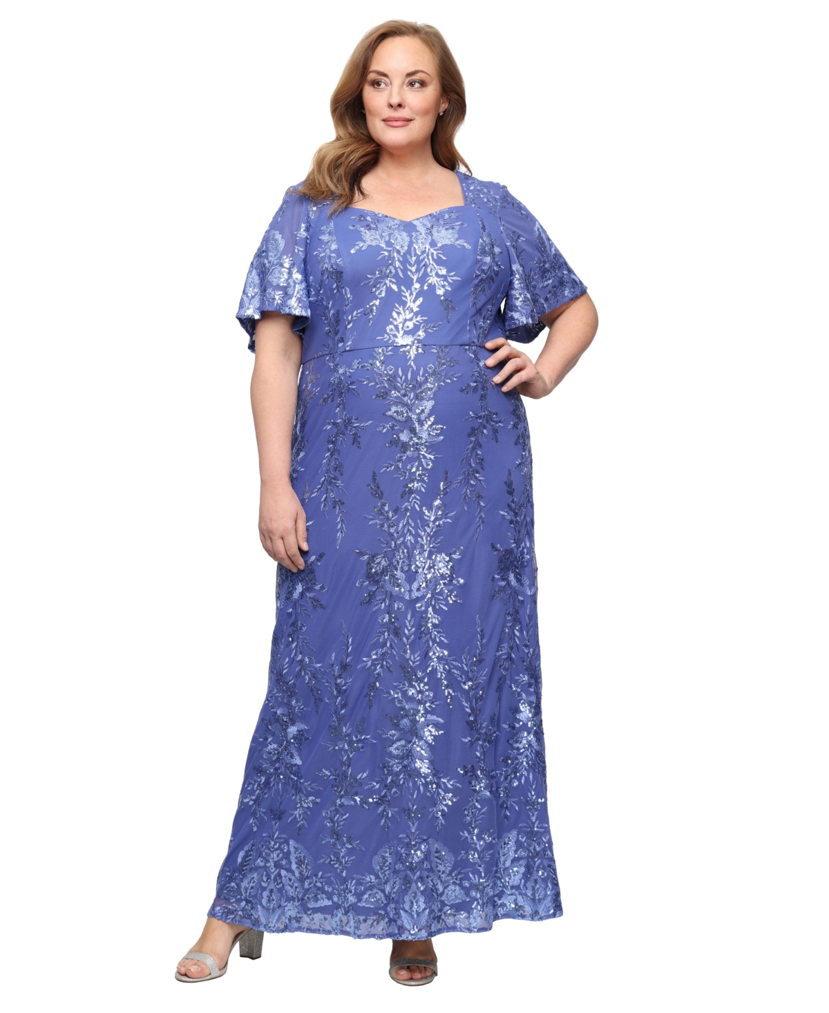 Click here for Alex Evenings Plus Size Embroidered Sequin Dress -... prices