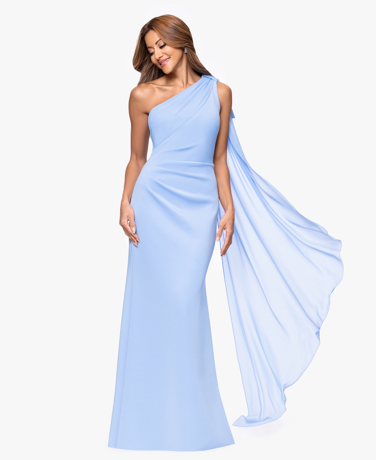 Click here for Xscape Womens One-Shoulder Maxi Dress - Periwinkle prices