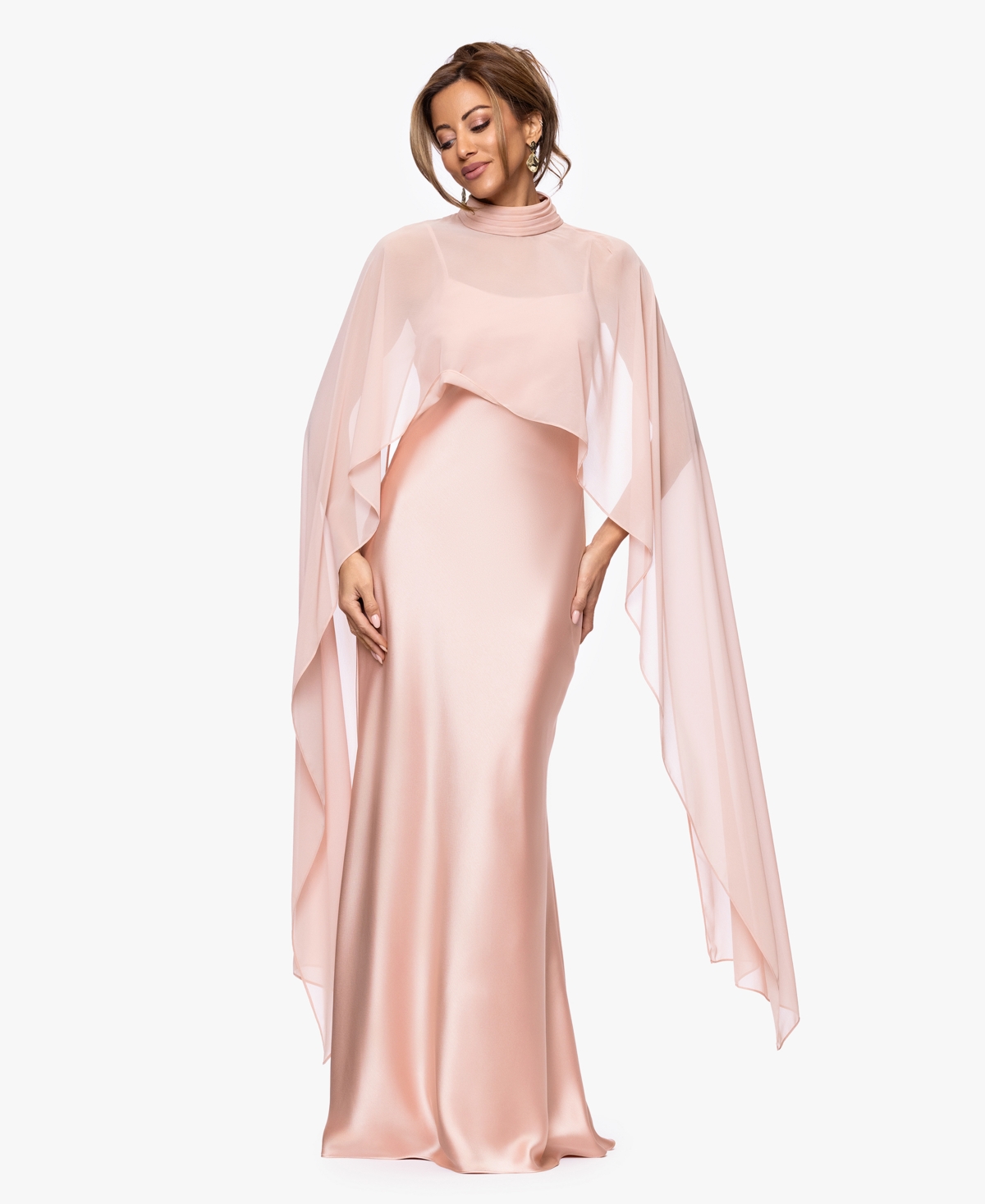 Click here for Xscape Womens Overlay Maxi Dress - Rose/Gold prices