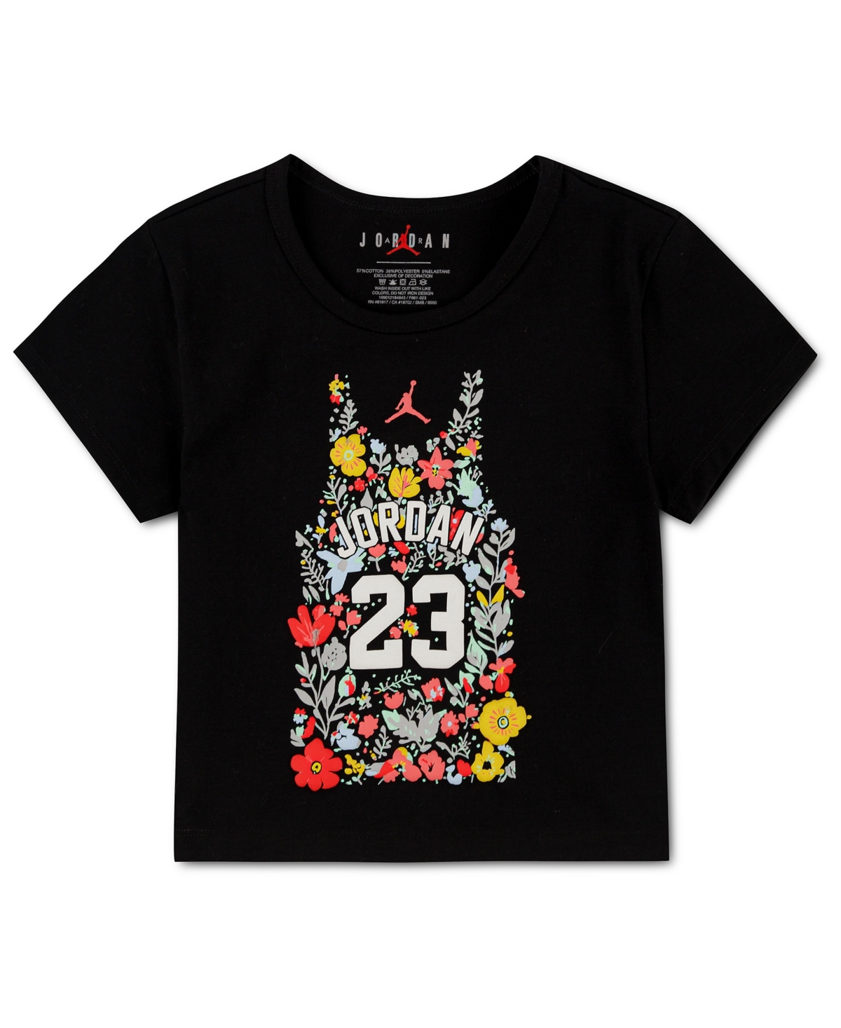 Click here for Jordan Girls 7-16 Floral Basketball Graphic T-Shir... prices