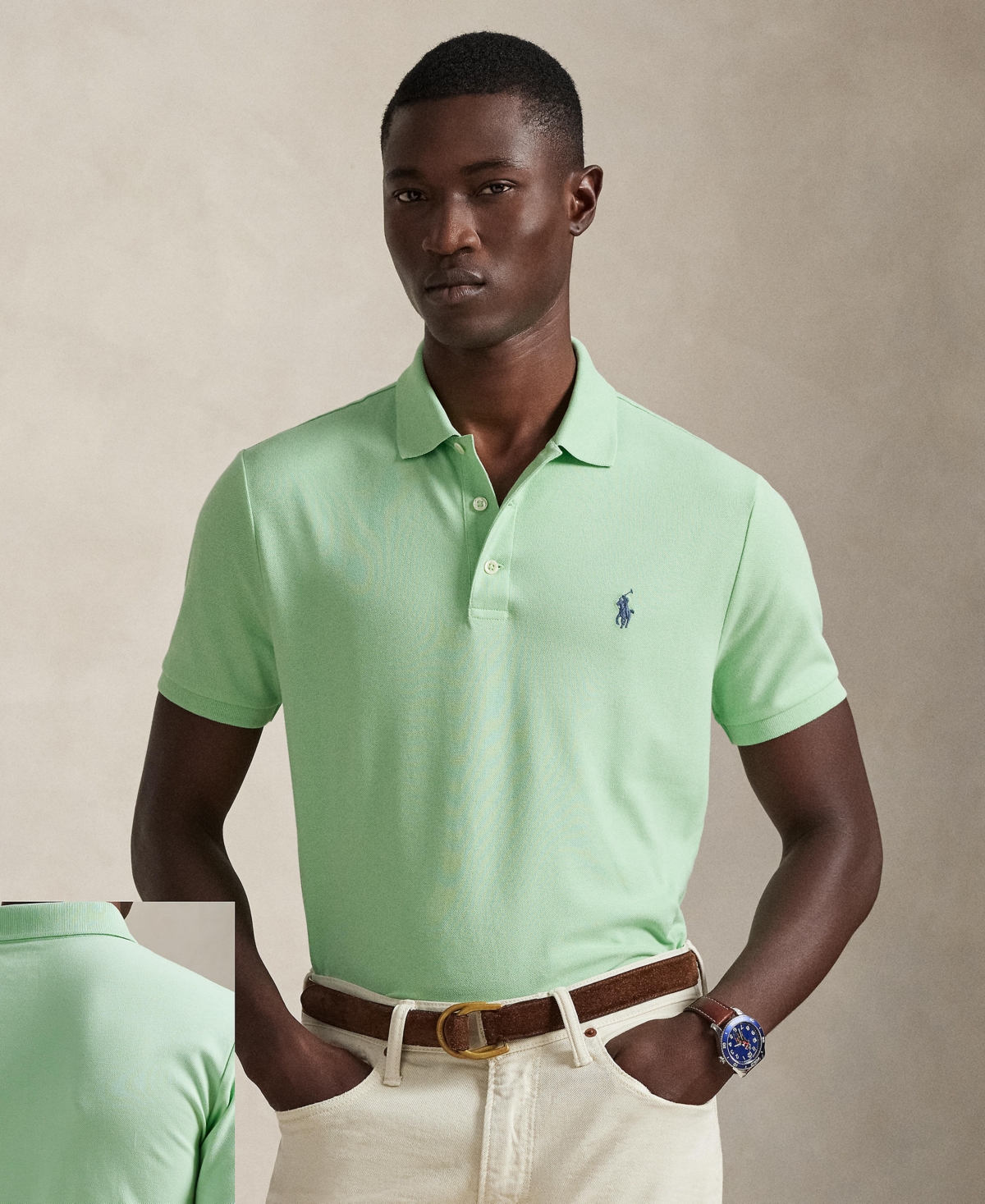 Click here for Polo Ralph Lauren Mens Classic-Fit Stretch Mesh Po... prices
