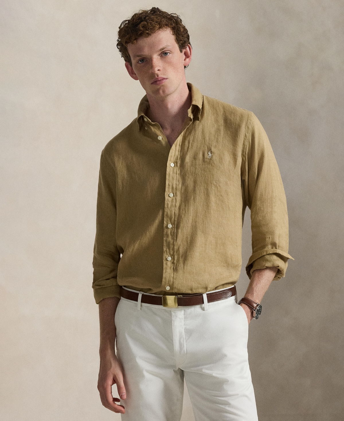 Click here for Polo Ralph Lauren Mens Classic Fit Linen Shirt - C... prices