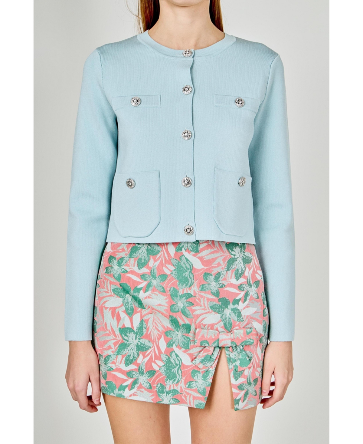 Click here for endless rose Womens Knit Long Sleeve Cardigan with... prices