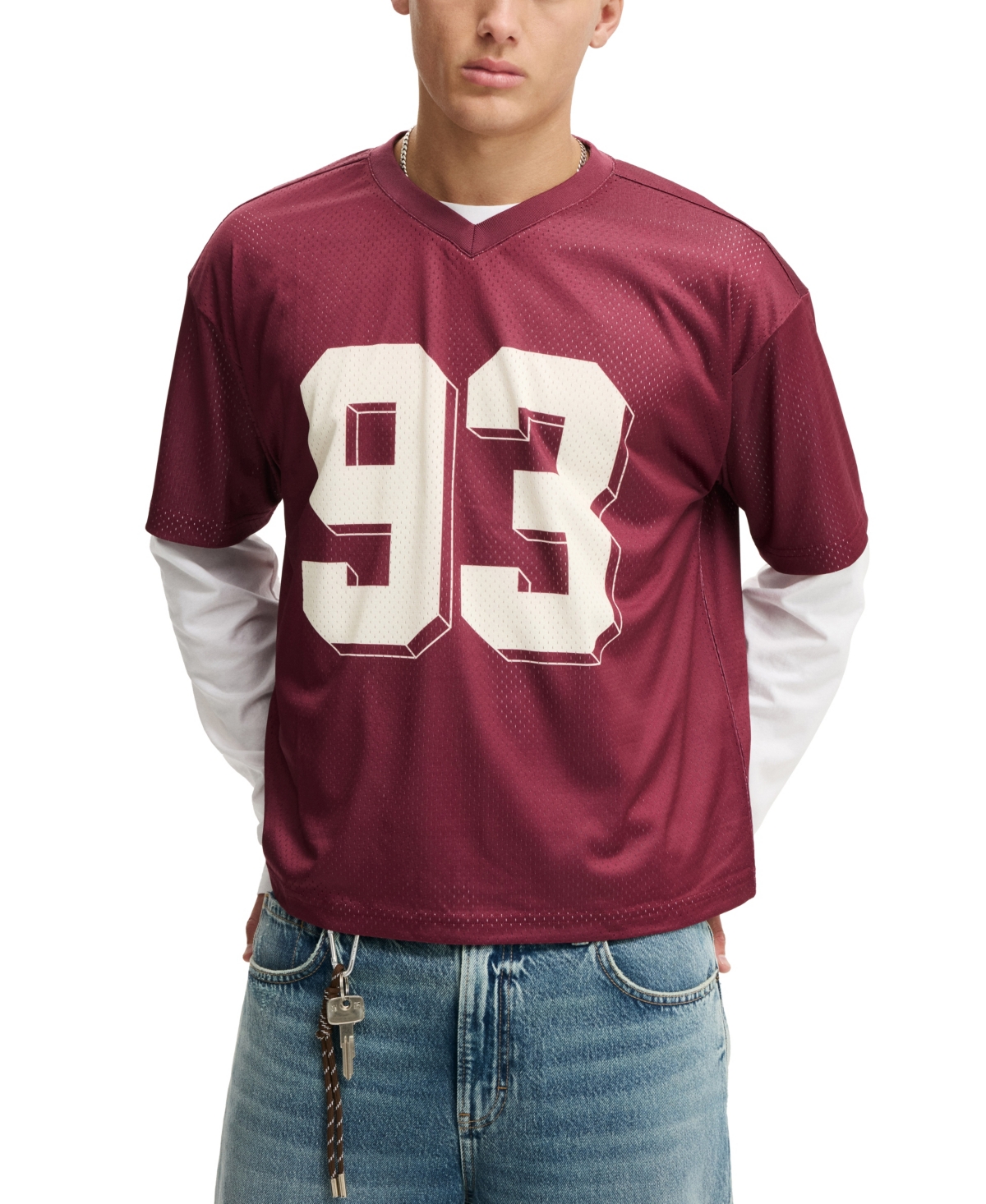 Click here for Cotton On Mens V-Neck Football Jersey T-Shirt - Bu... prices