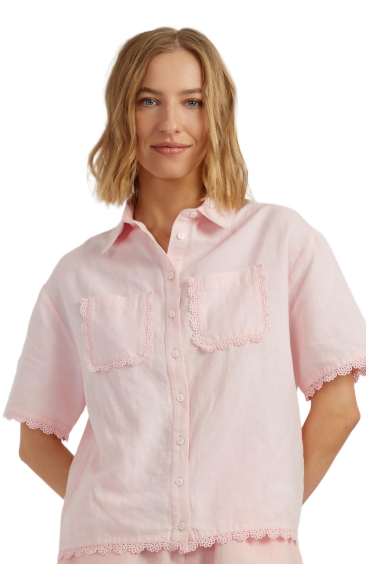 Click here for Chinti & Parker Womens Sienna Linen-Blend Scallop... prices