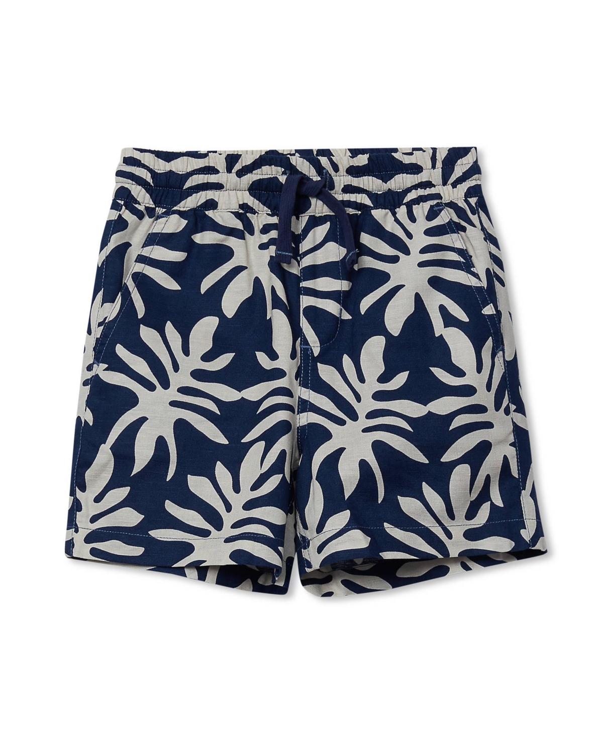 Click here for Lands End Boys Linen Slub Shorts - Tropical leaf/n... prices