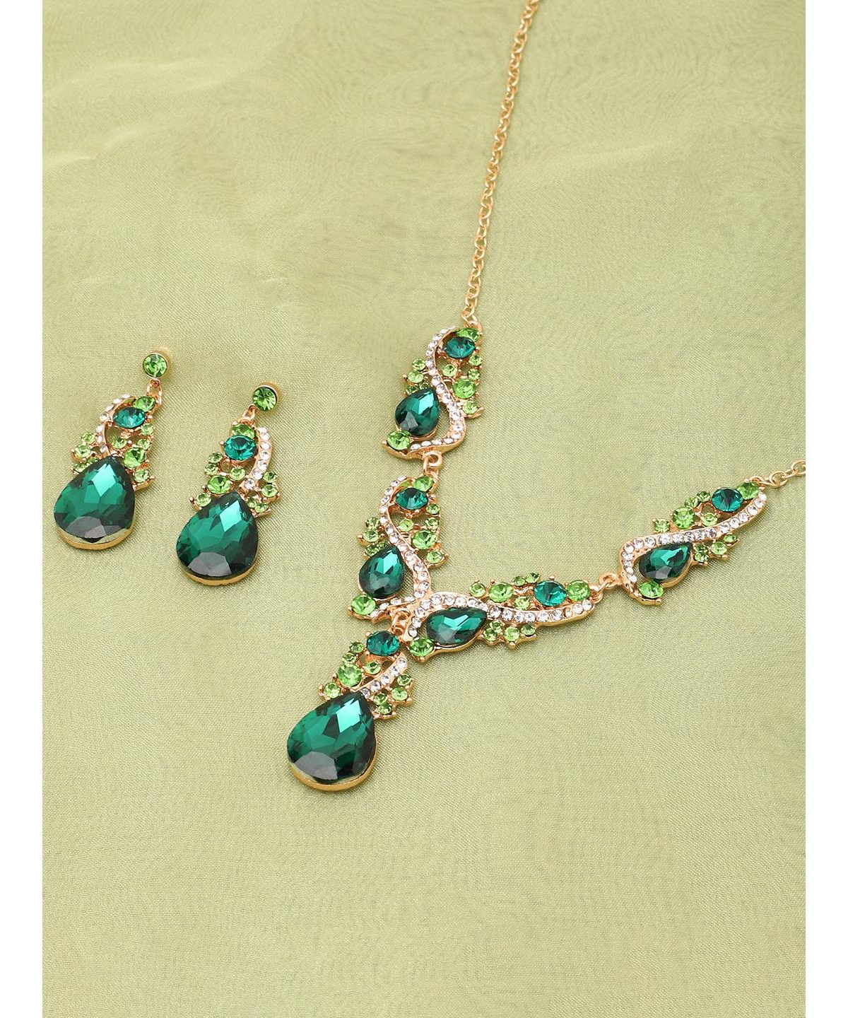 Click here for Sohi Green Stones Jewellery Set - Gold prices