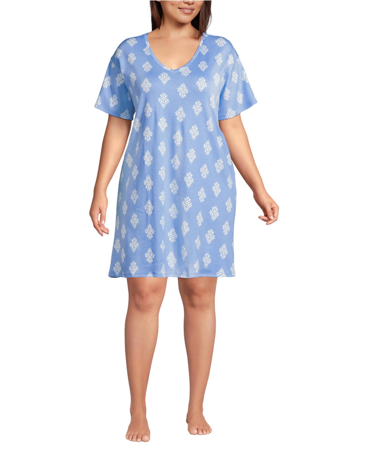 Click here for Lands End Plus Size Cotton Interlock Relaxed Above... prices