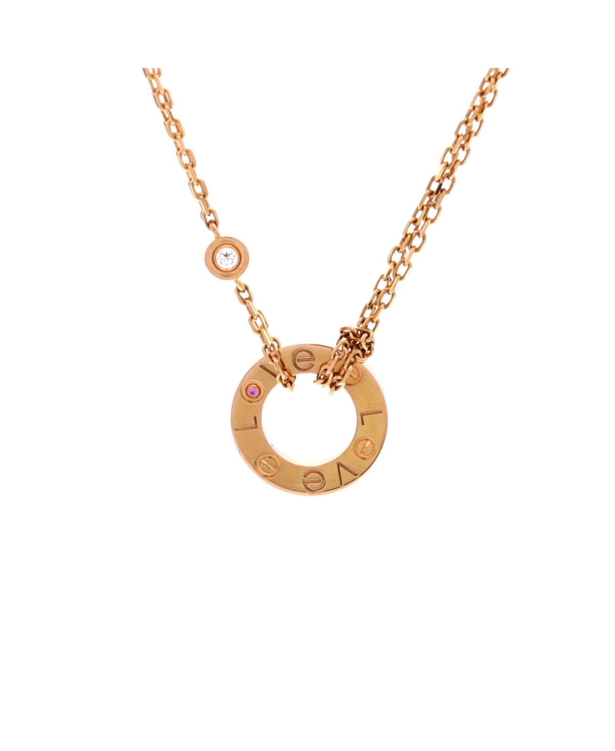 Click here for Pre-Owned Cartier 2 Diamonds Love Pendant Necklace... prices