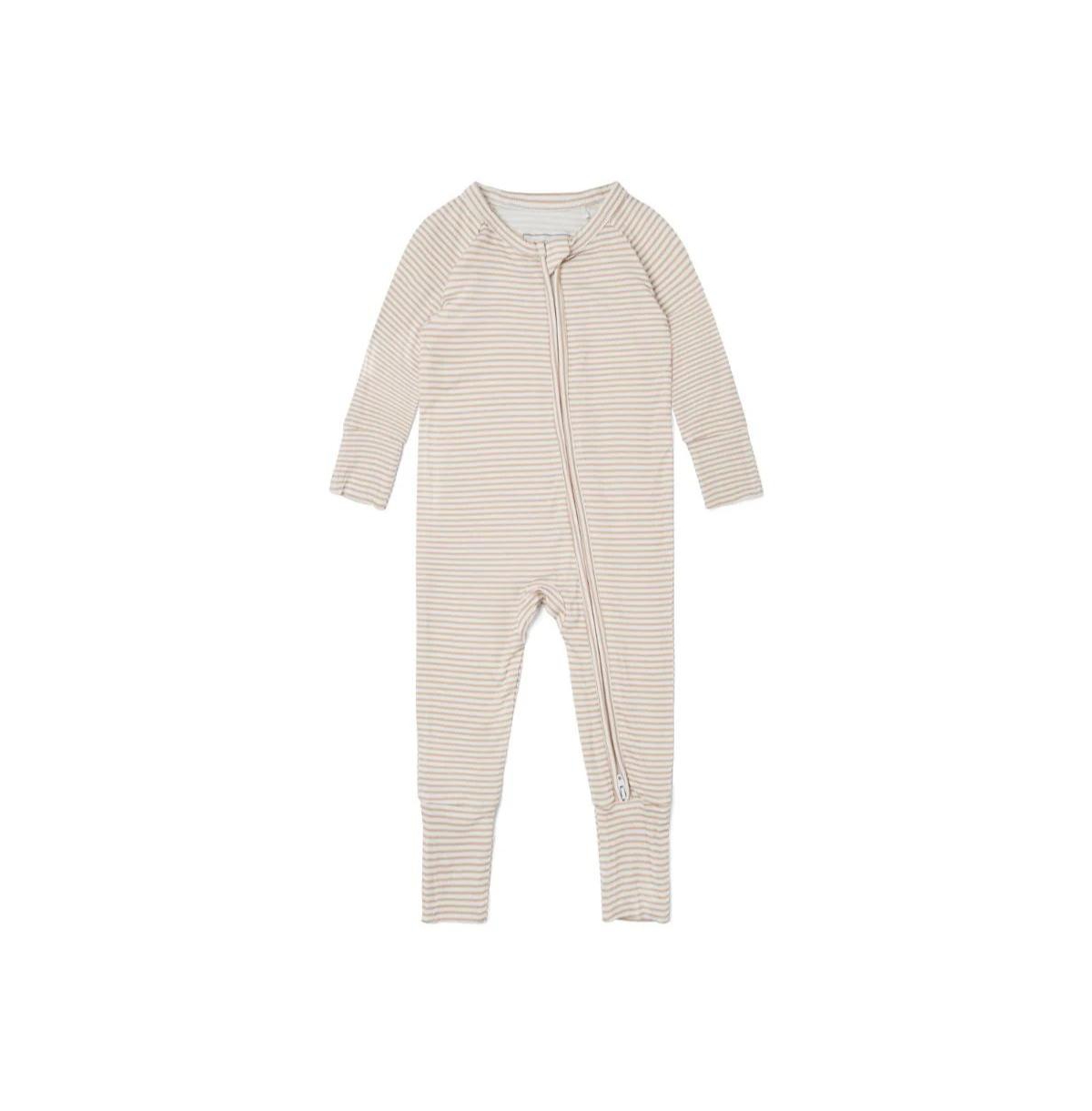 Click here for Motette Baby Boys Oatmeal Stripe Bamboo Sleeper -... prices