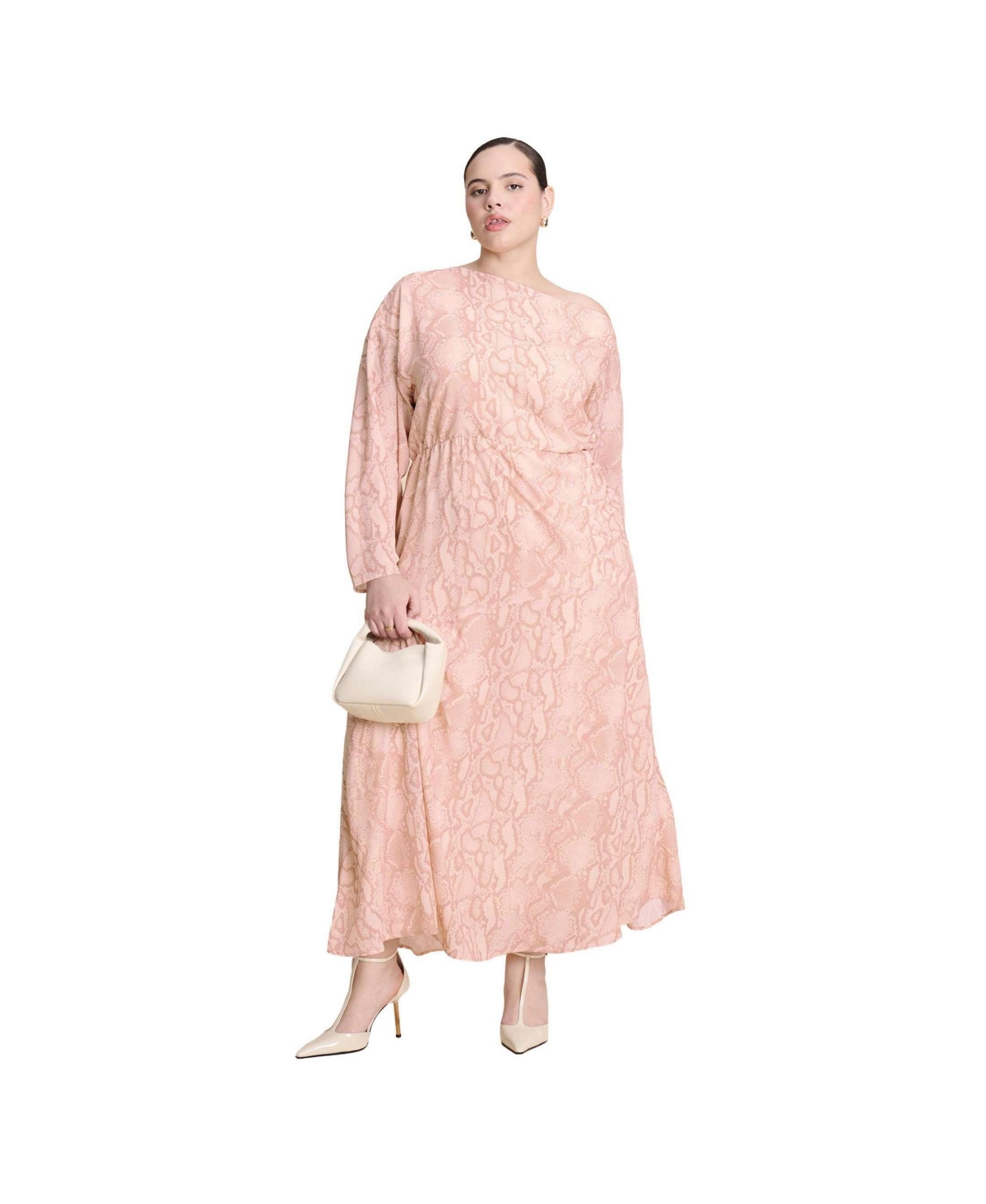 Click here for Eloquii Womens One Shoulder Asym Dress - Snakeskin... prices