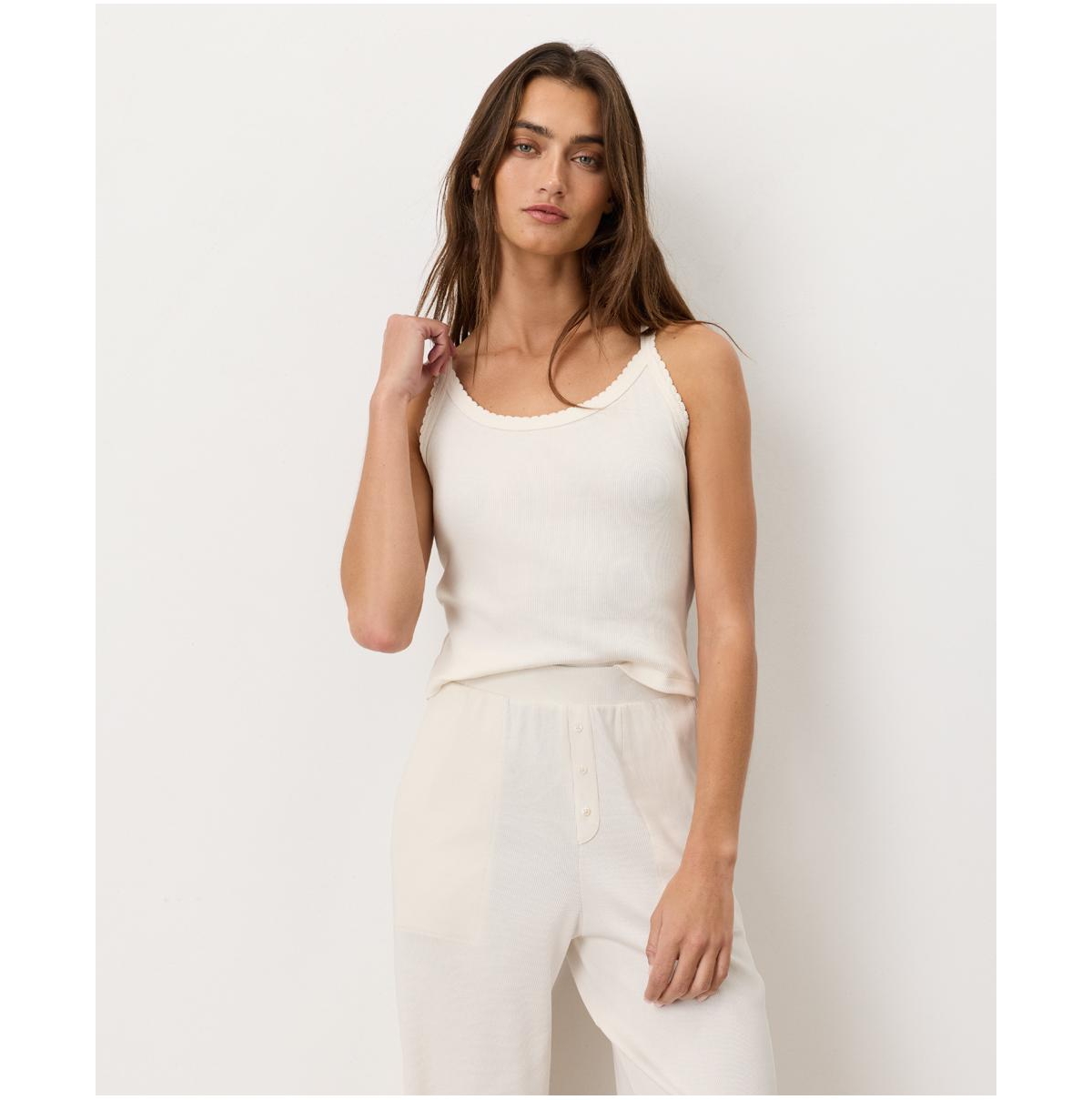 Click here for Pact Womens Dream Rib Cami Tops - Cream prices