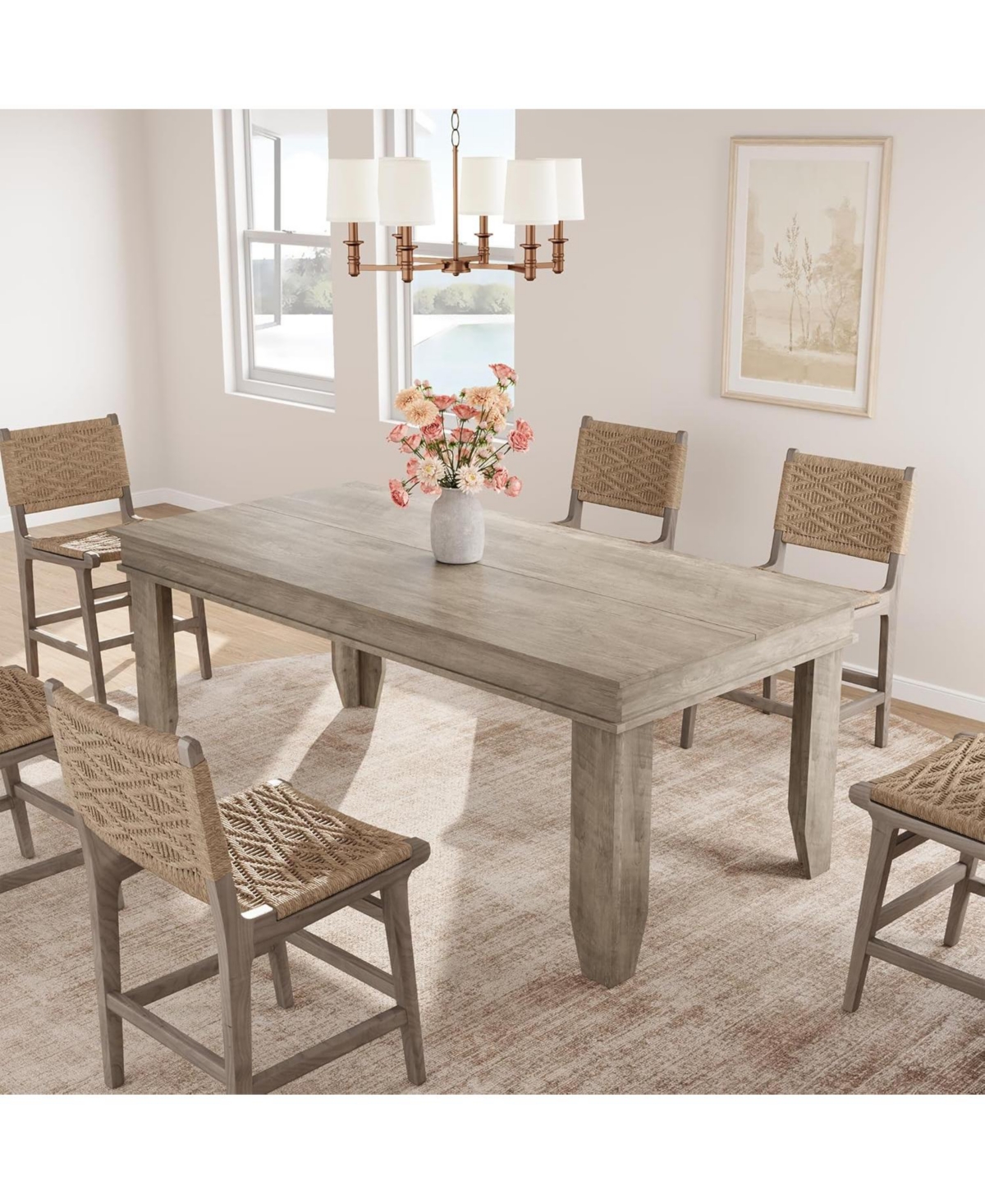 Click here for gaomon 71" Dining Table for 6 to 8  Wood Rust... prices