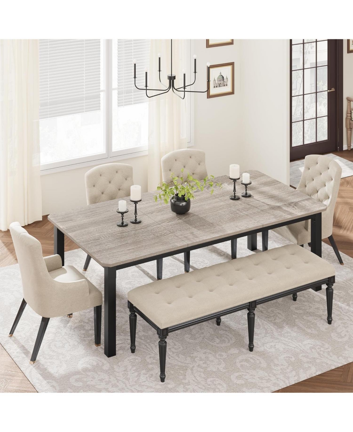 Click here for Draft - gaomon Industrial Long Dining Table for 6&... prices