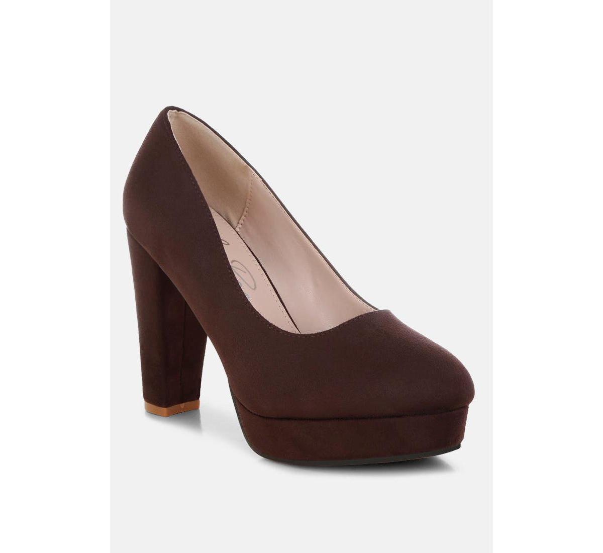 Click here for London Rag Womens Olanta Block Heel Pumps - Light... prices