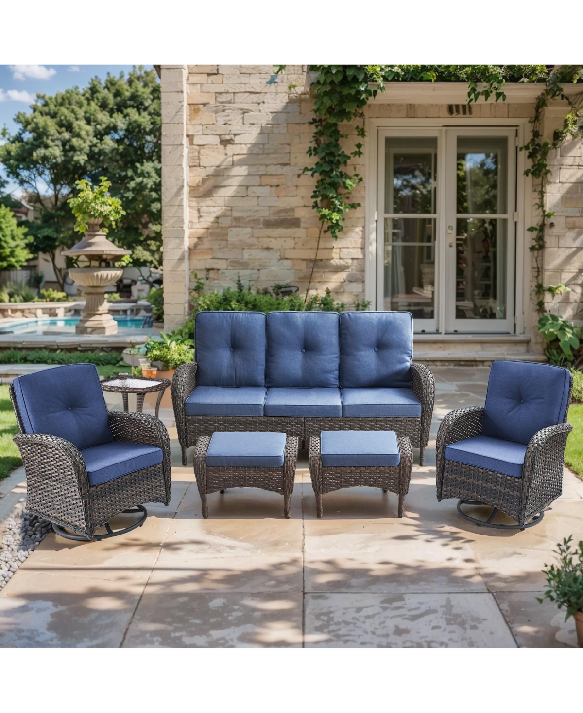 Click here for Gymojoy 6-Piece Brown Wicker Patio Conversation Se... prices