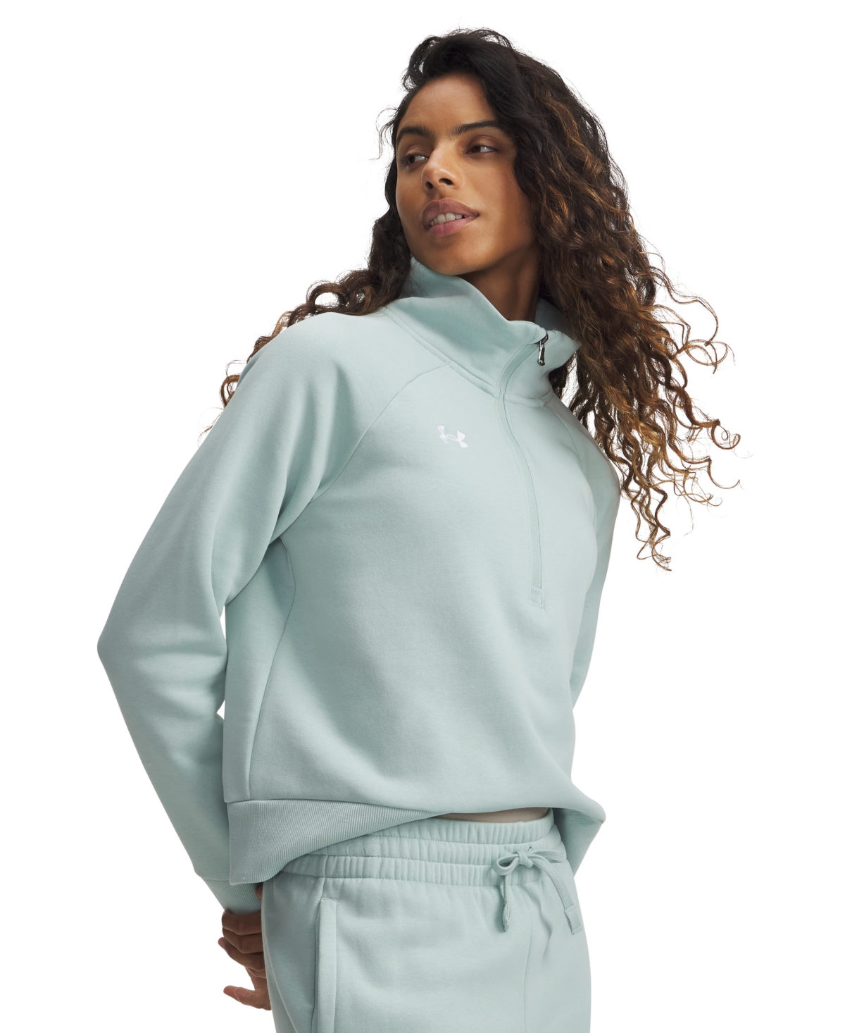 Click here for Under Armour Womens Rival Fleece Mock-Neck Half-Zi... prices