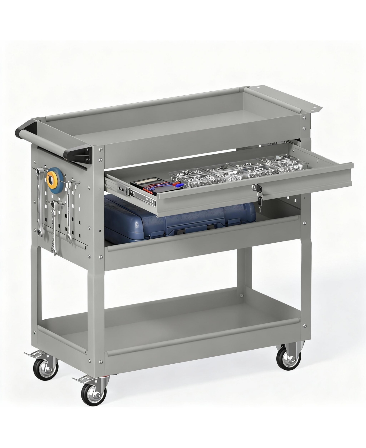 Click here for Yigii 3 Tier Rolling Tool Cart with Drawer & Pegbo... prices