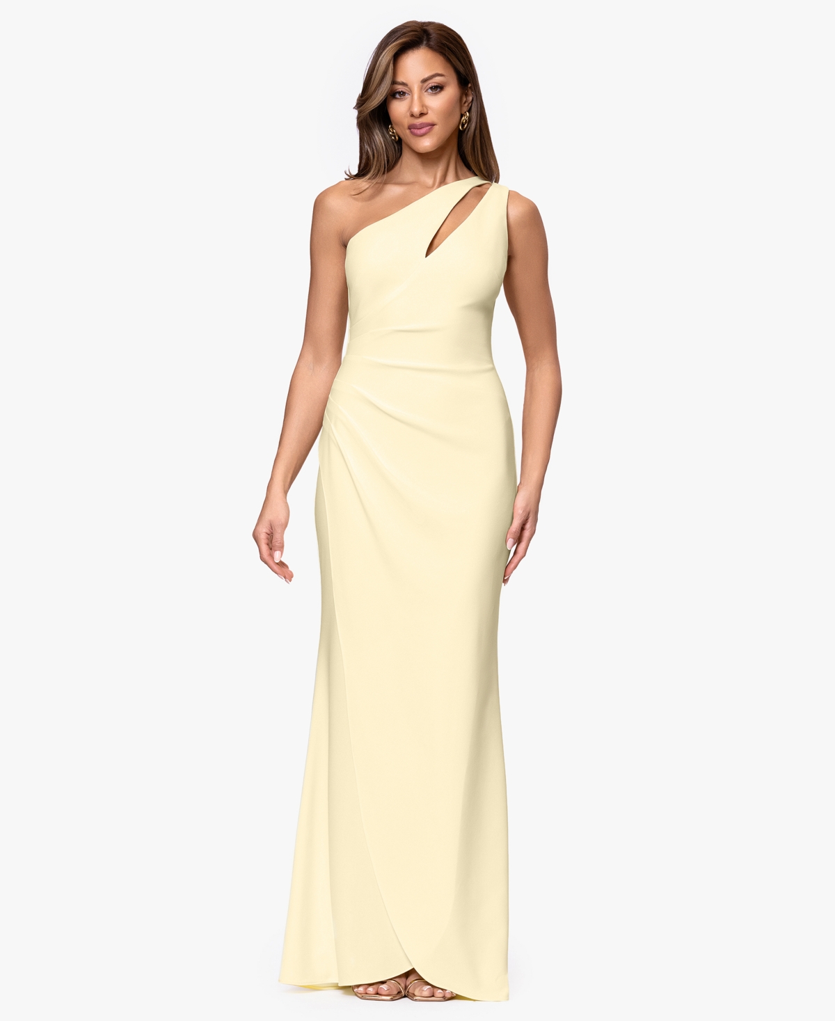 Click here for B&A By Betsy and Adam Womens One-Shoulder Side Ruc... prices