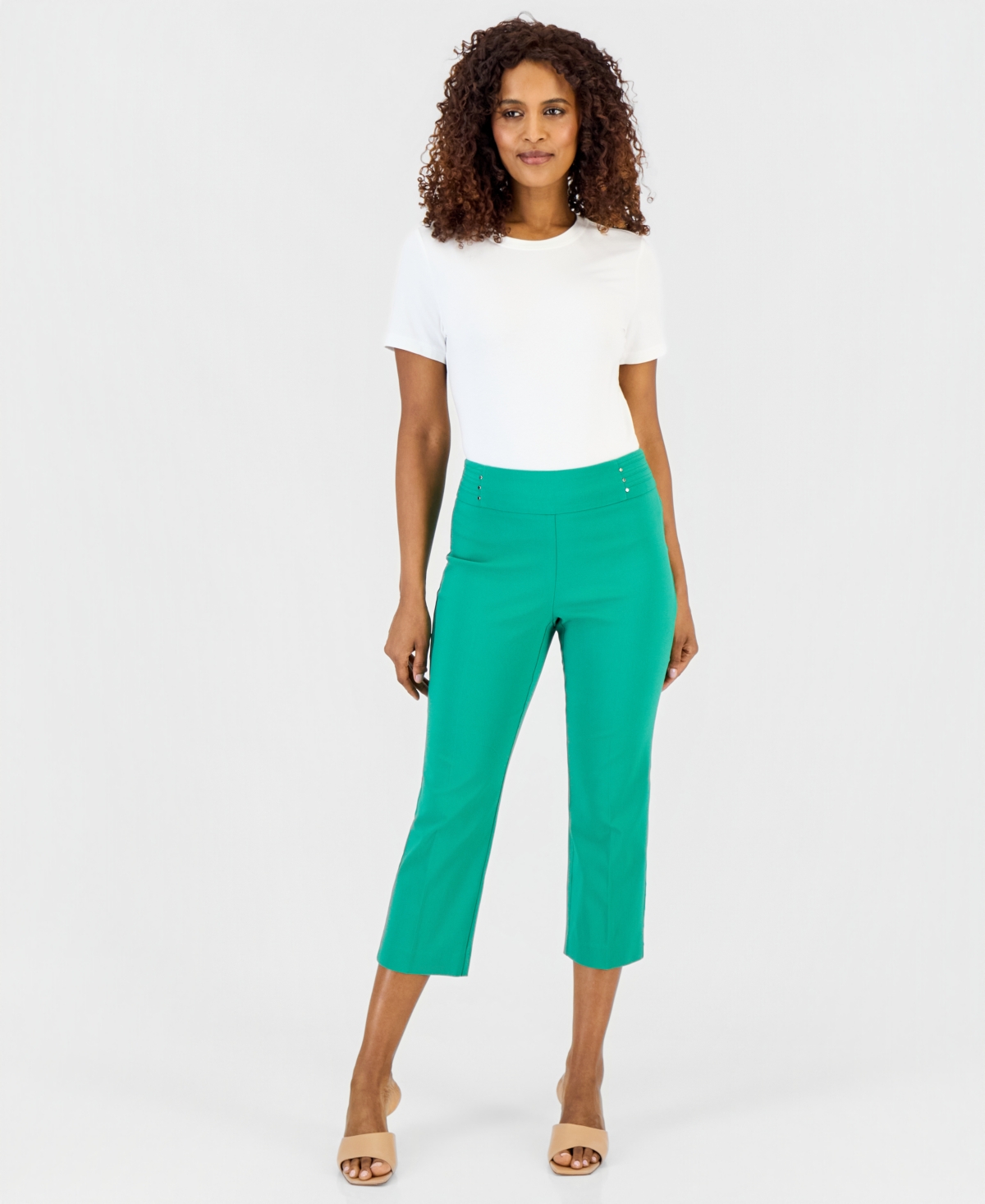 Click here for Jm Collection Womens Pull-On Capri Tummy-Control P... prices