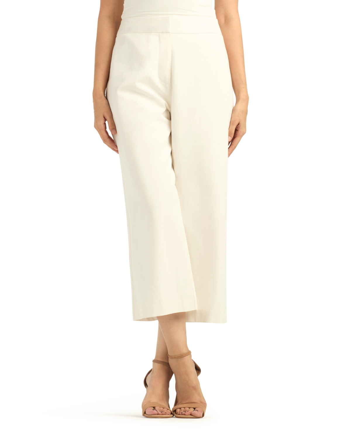 Click here for Bcx Womens Wide-Leg Cropped Pants - Off White prices