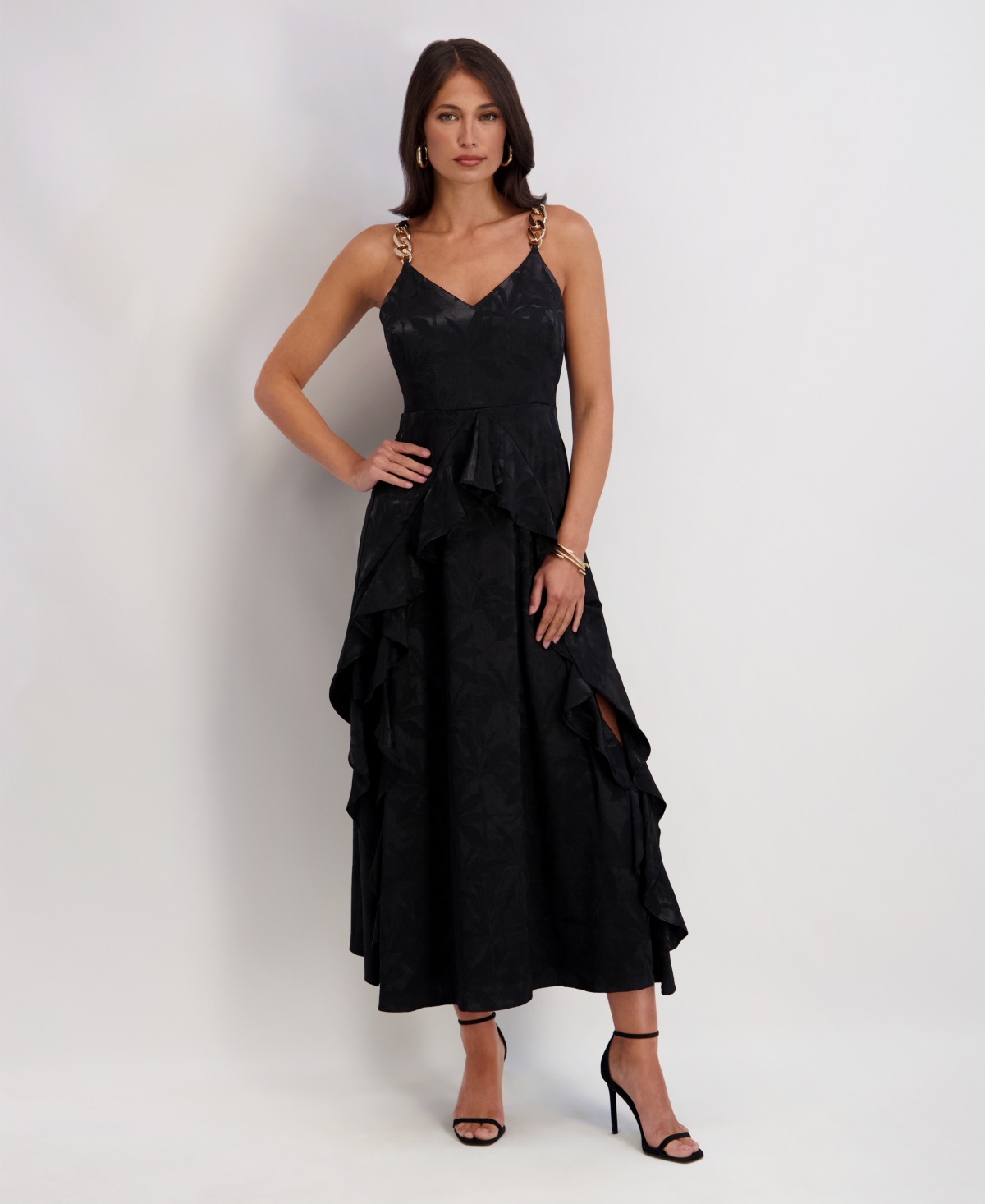 Click here for Siena Womens V-Neck Long Dress - Black prices