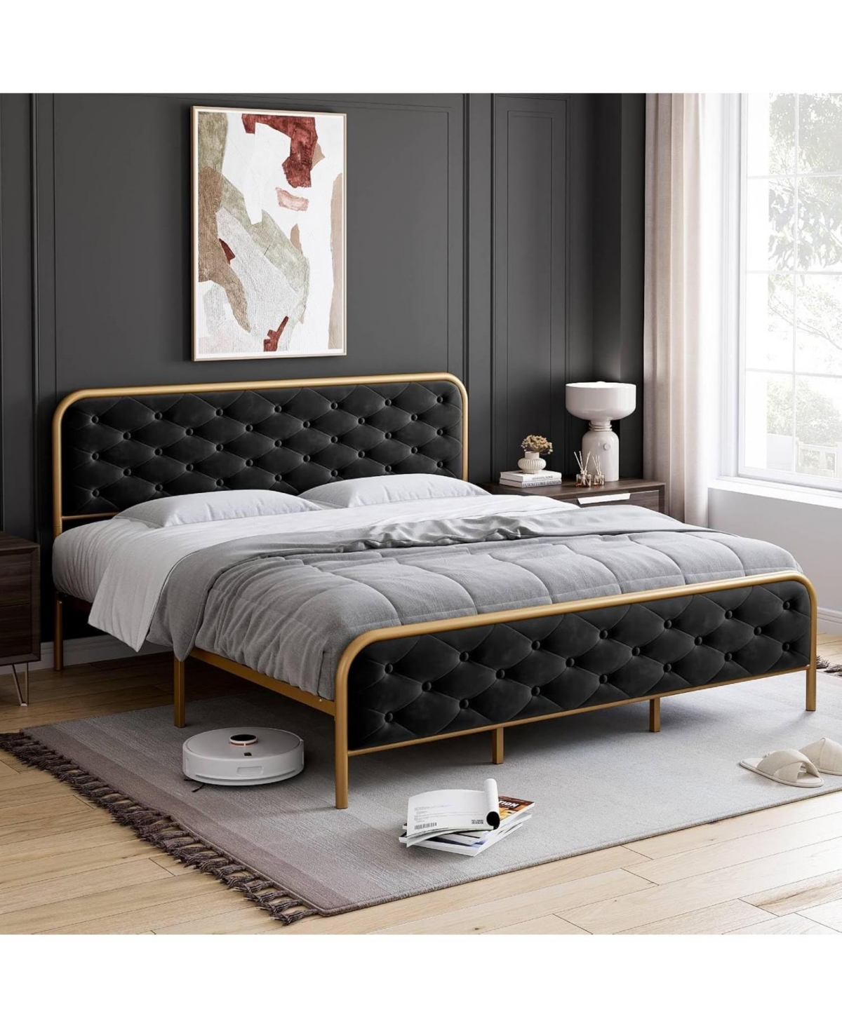 Click here for gaomon Bed Frame  Luxury Upholstered Bed Frame wit... prices